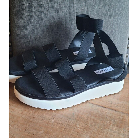 Steve Madden | Shoes | Steve Madden Woman Adele Platform Black Sandals ...
